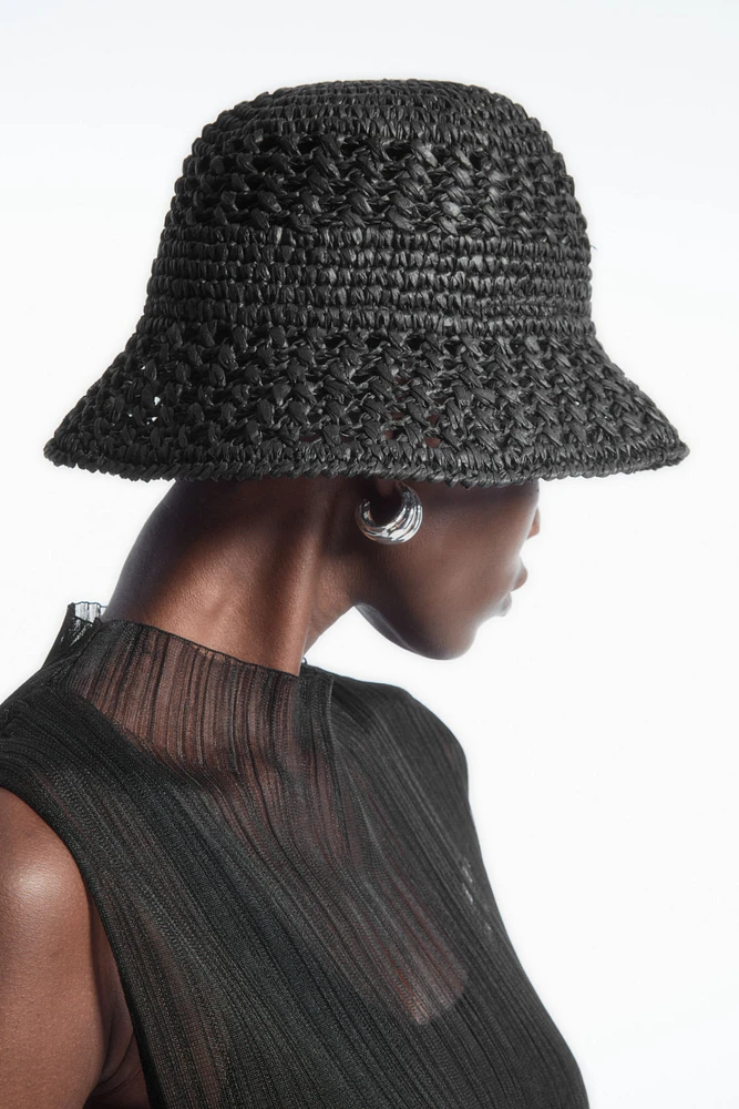 COS CROCHETED STRAW BUCKET HAT | King's Cross